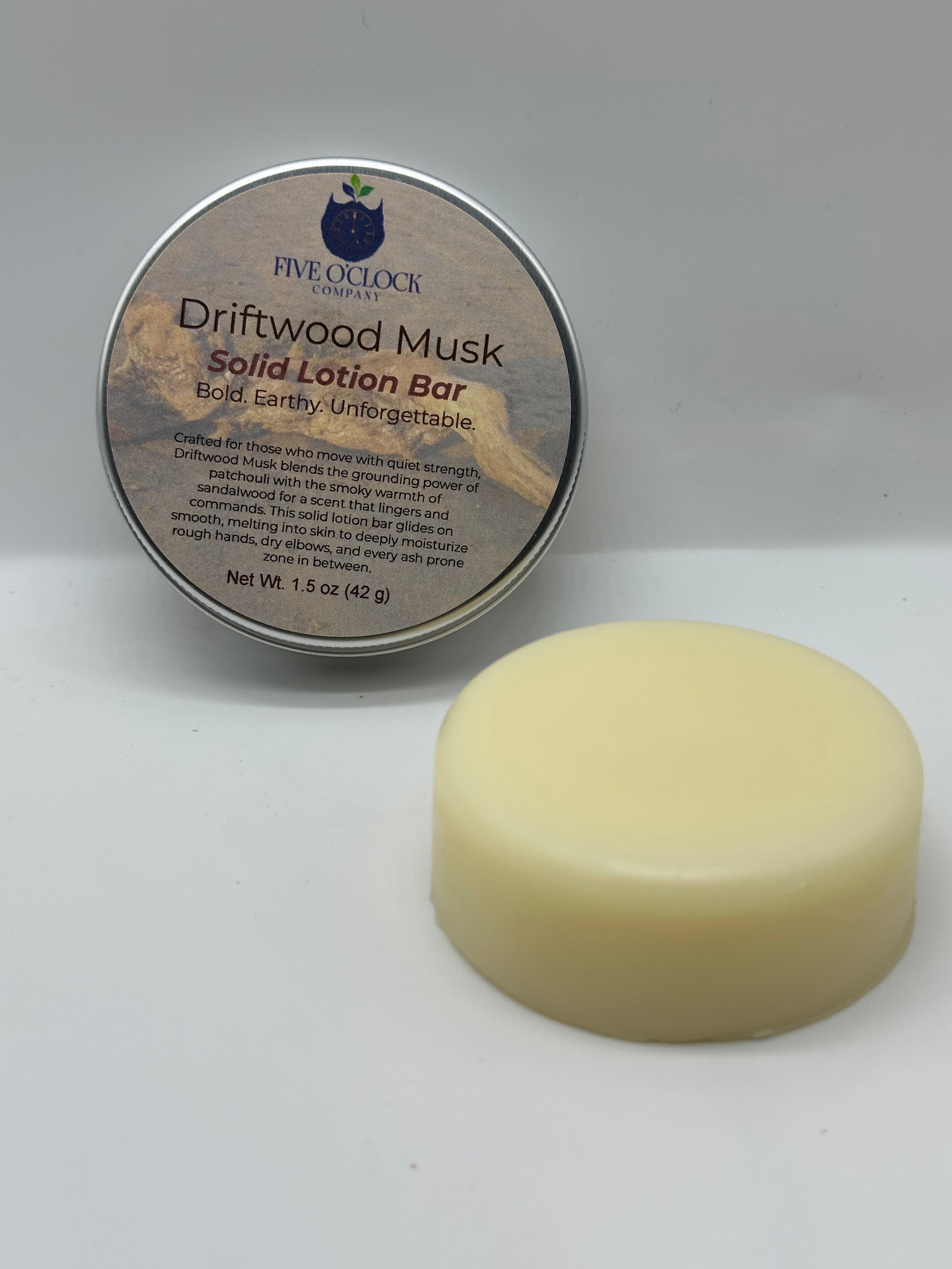 Driftwood Musk Solid Lotion Bar – Five O' Clock Co.